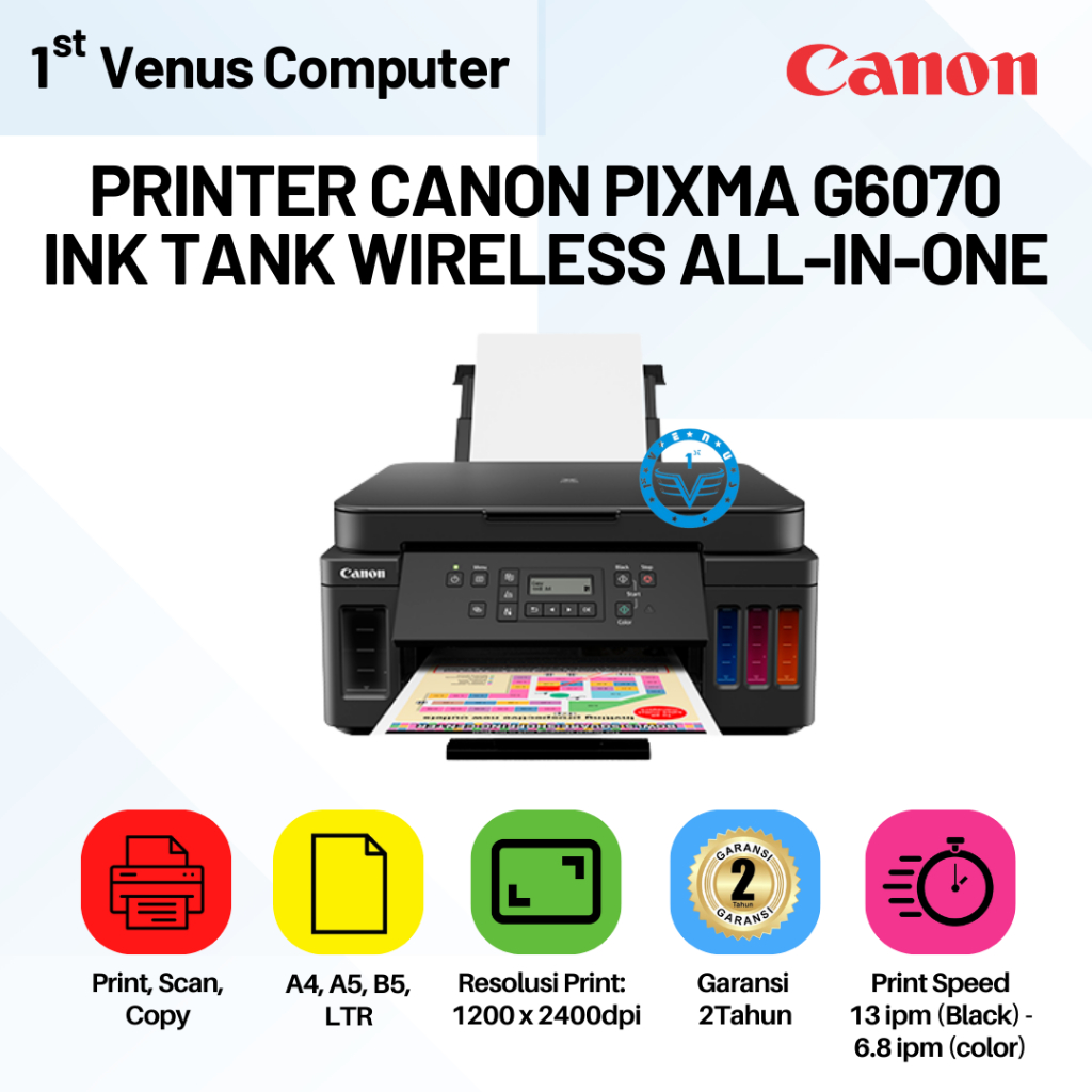 Jual Printer Canon PIXMA G6070 Ink Tank Wireless All-In-One | Shopee ...