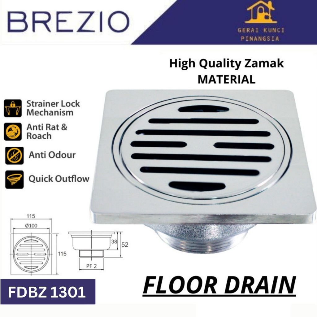 Jual Floor Drain BREZIO FDBZ 1301 Lubang Saringan Lantai WC Mandi Avur ...