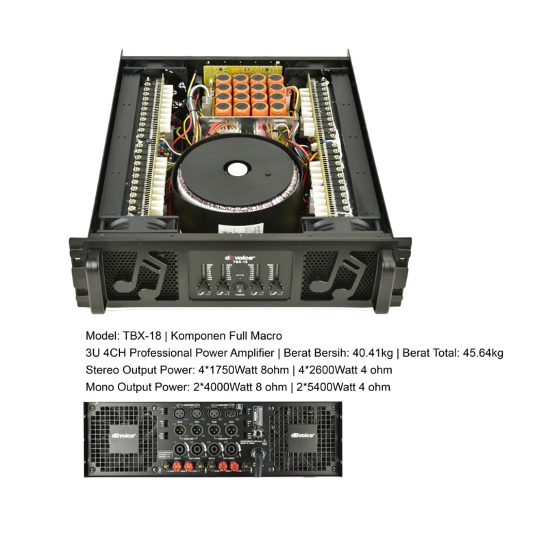 Jual Power db Voice TBX 18 Original Amplifier dBVoice TBX18 Class H ...
