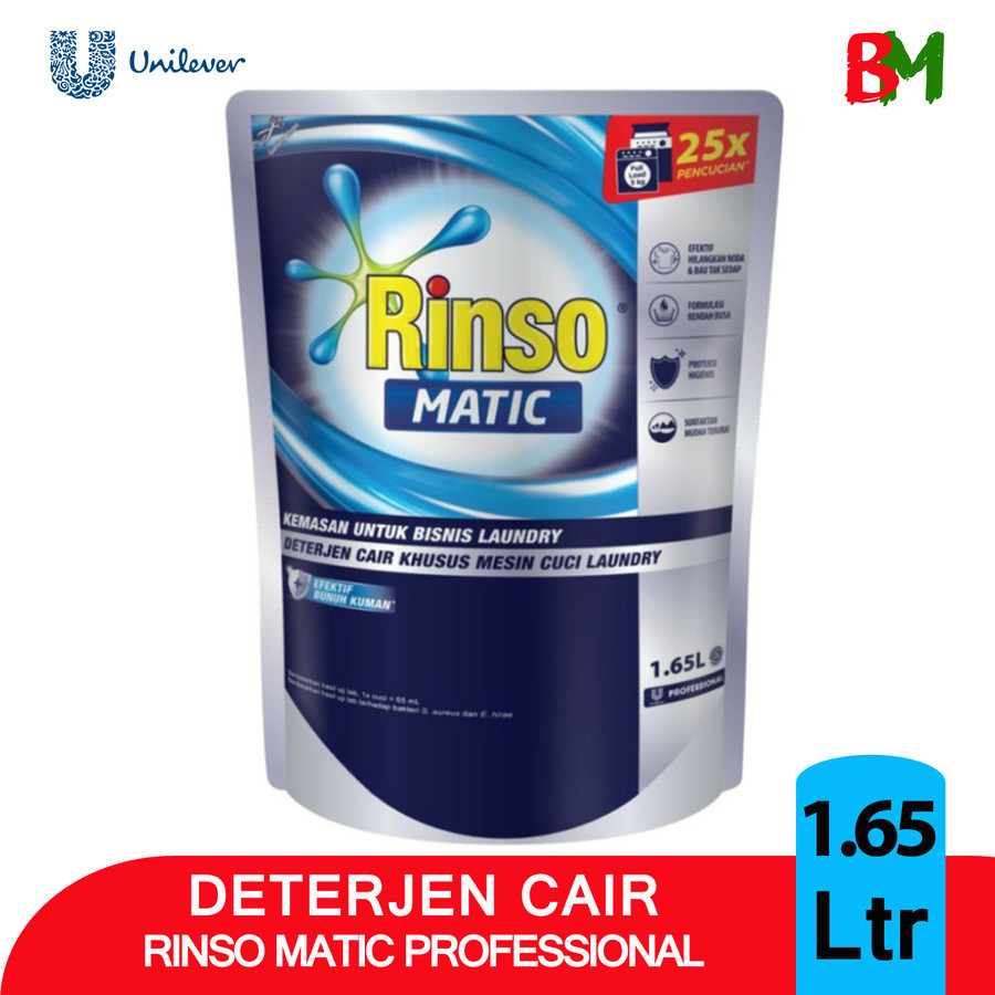 Jual Rinso Matic Professional Deterjen Laundry Kiloan Cair 1.65 L ...
