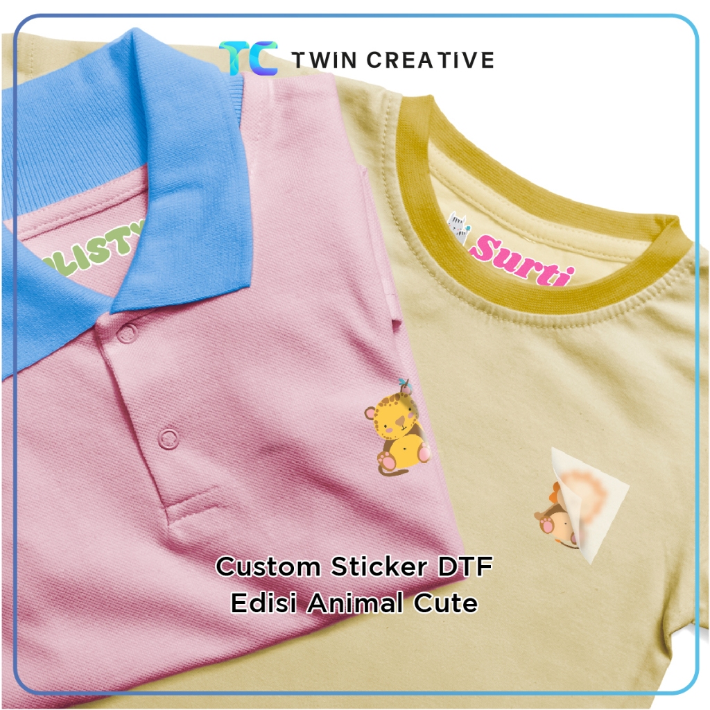 Jual Custom Sticker DTF Edisi Animal Cute Sablon Setrika Siap Press ...