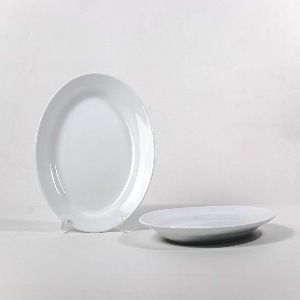 Jual Piring Oval Keramik 25.2CM Putih Polos By Indo Keramik / Piring ...