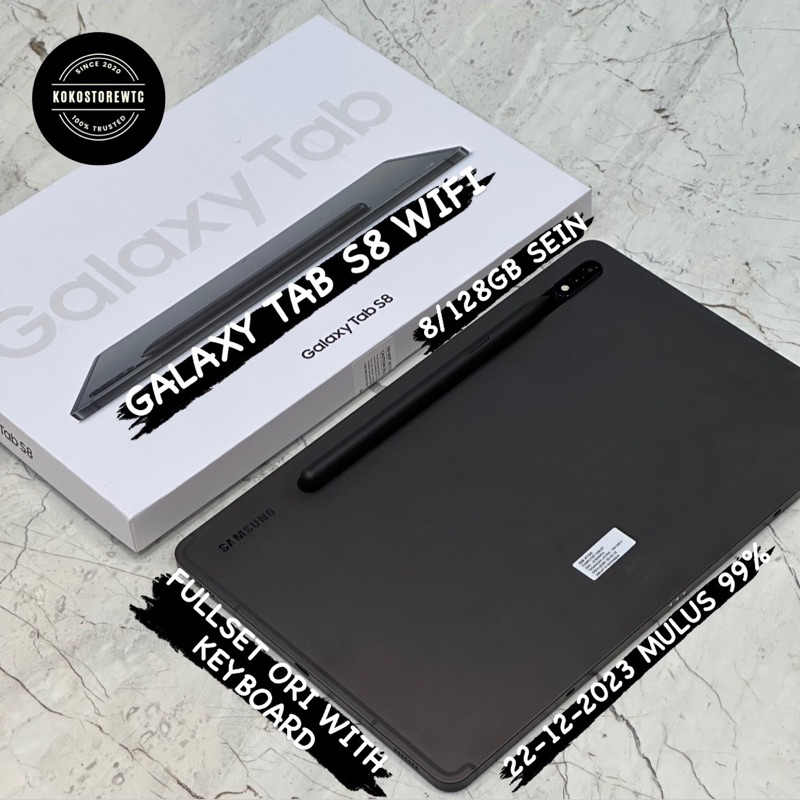 Jual SAMSUNG TAB S8 WIFI 8/128GB WITH KEYBOARD FULLSET ORI | Shopee Indonesia
