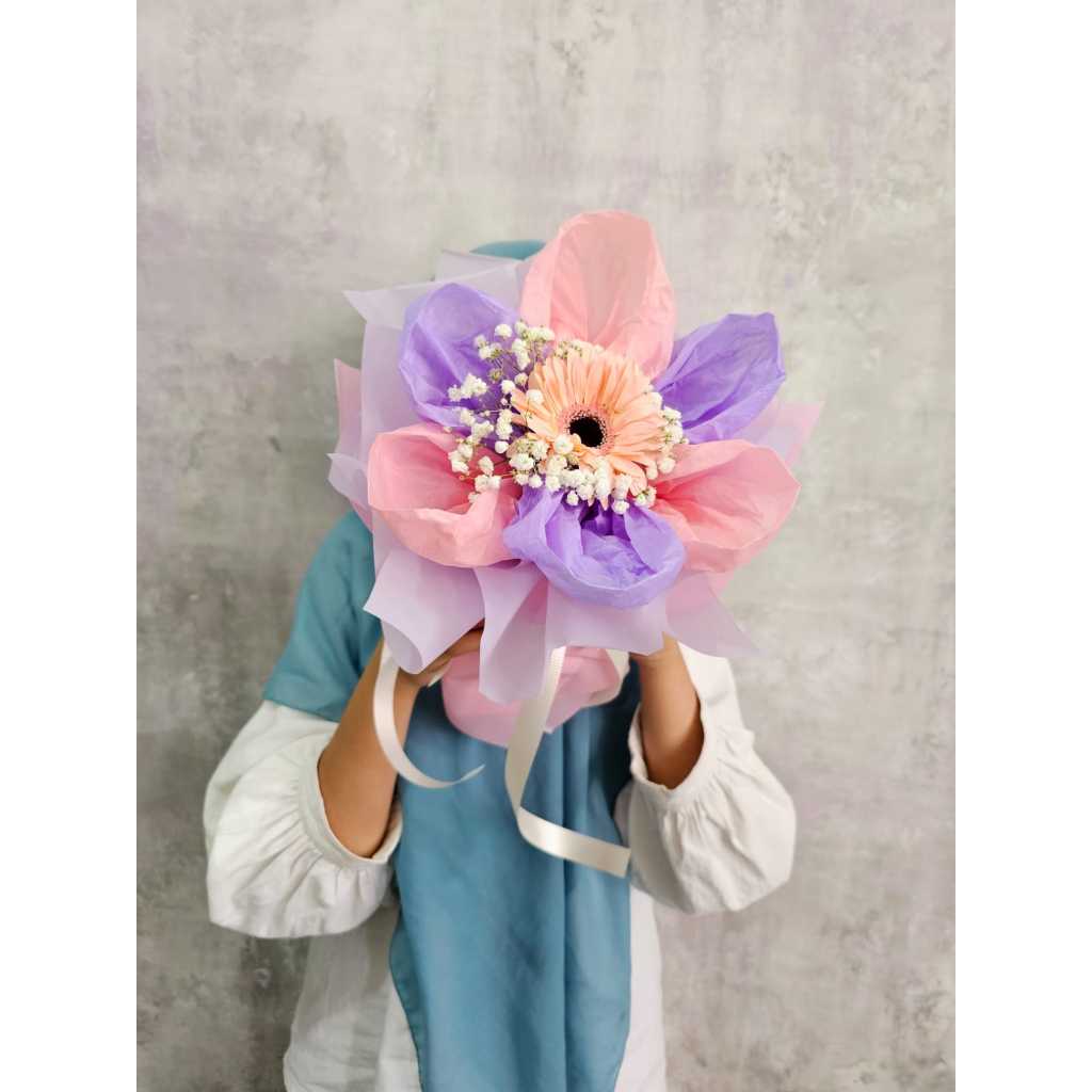 Jual Buket Bunga Segar Murah Wisuda Cantik Gerbera Purple Fresh Flower ...