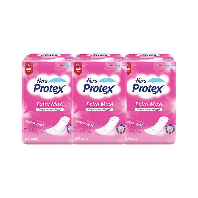 Jual Her Protex Extra Soft Pembalut Wanita Maxi 3 x 20 pads | Shopee ...