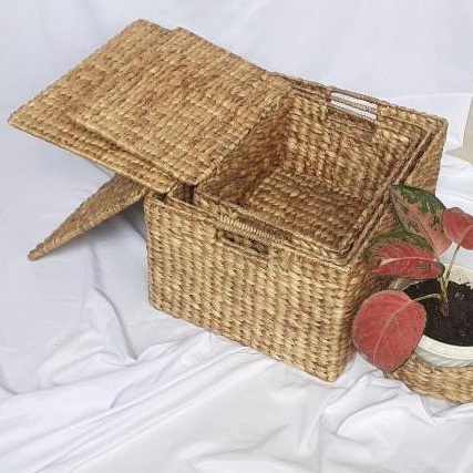 Jual Storage Box Rangka Storage Cheda Anyaman Eceng Enceng Gondok ...