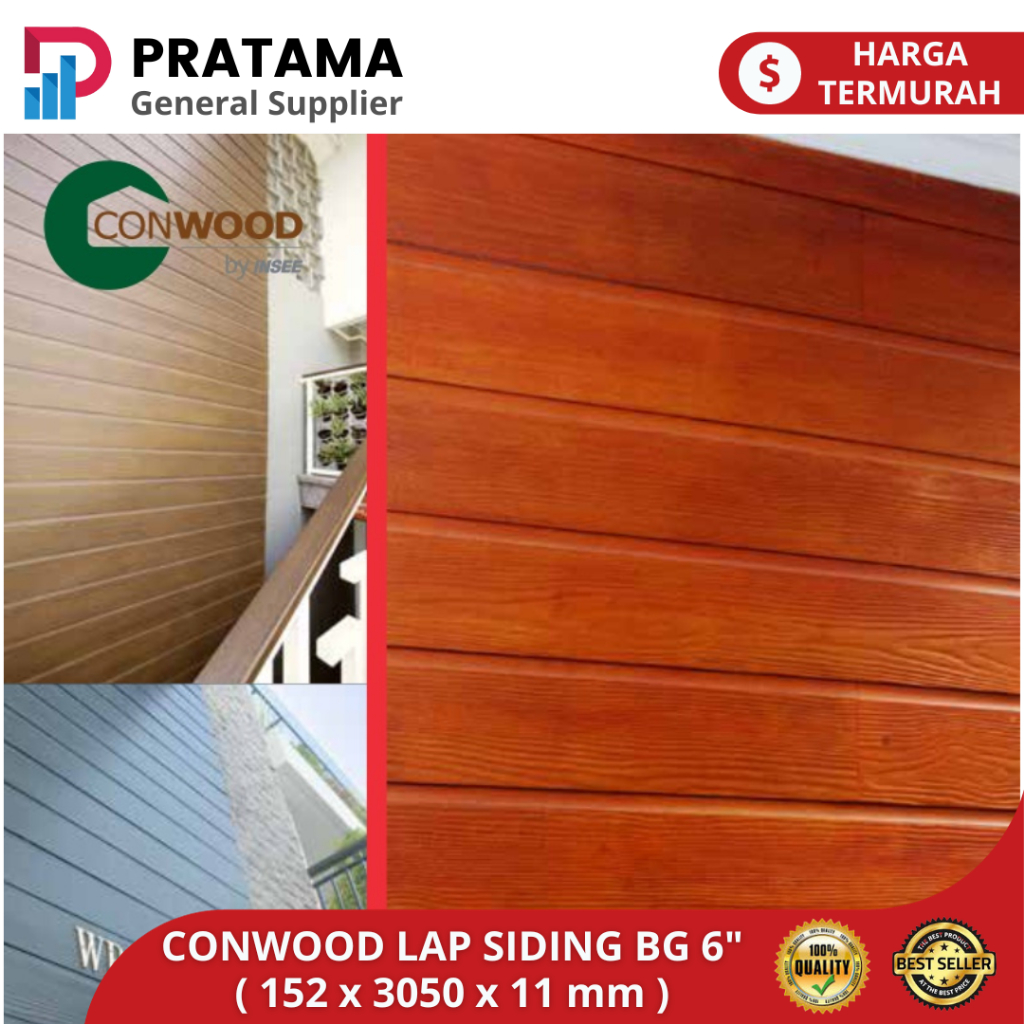 Jual CONWOOD LAP SIDING BG 6" wall Texture Fiber Cement (152 x 3050 x ...