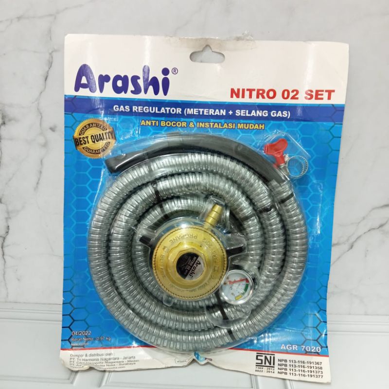 Jual ARASHI- SELANG & REGULATOR GAS NITRO 02 SET/ TEKANAN RENDAH ...