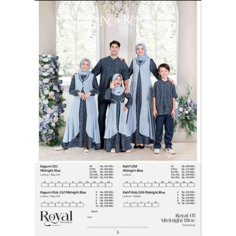Jual SERAGAM RAYA KELUARGA BY SARIMBIT ( Royal 05 Midnight Blue & 06 ...