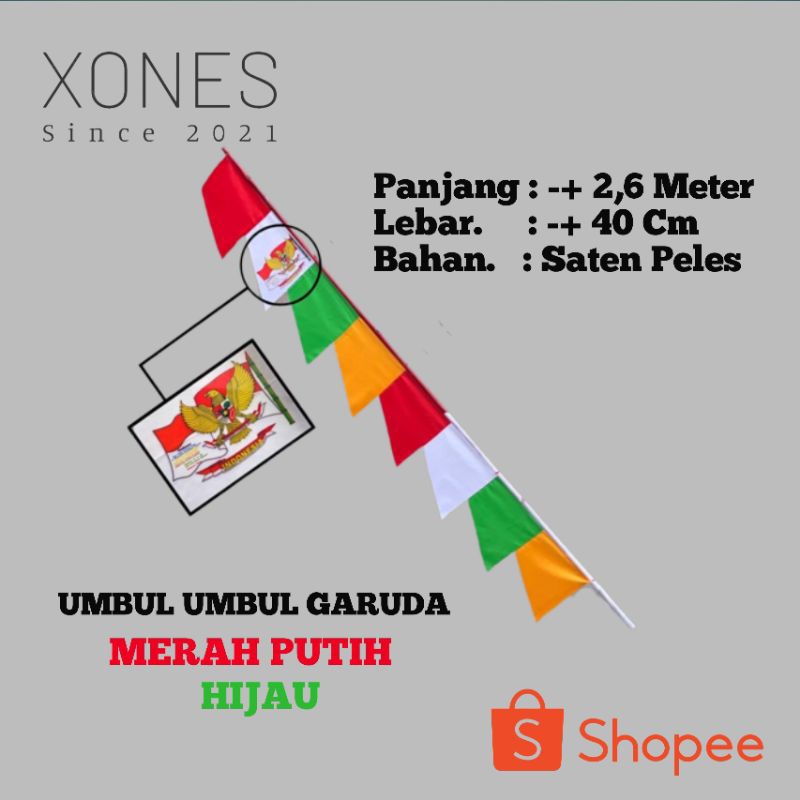 Jual Bendera Umbul Umbul Warna Warni Murah harga Grosir 20 pcs/1 kodi Merah Putih Umbul Umbul ...
