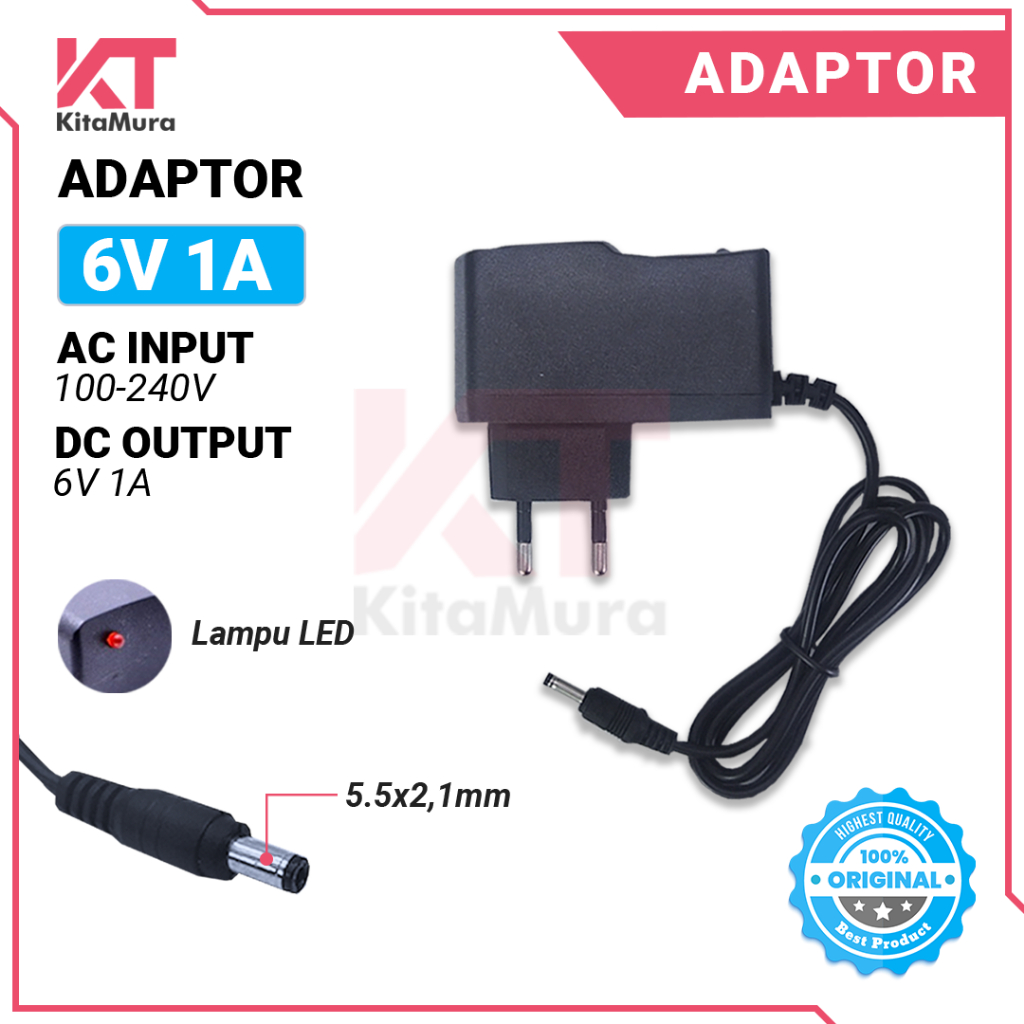 Jual Adaptor 6 Volt 1 Ampere | Shopee Indonesia