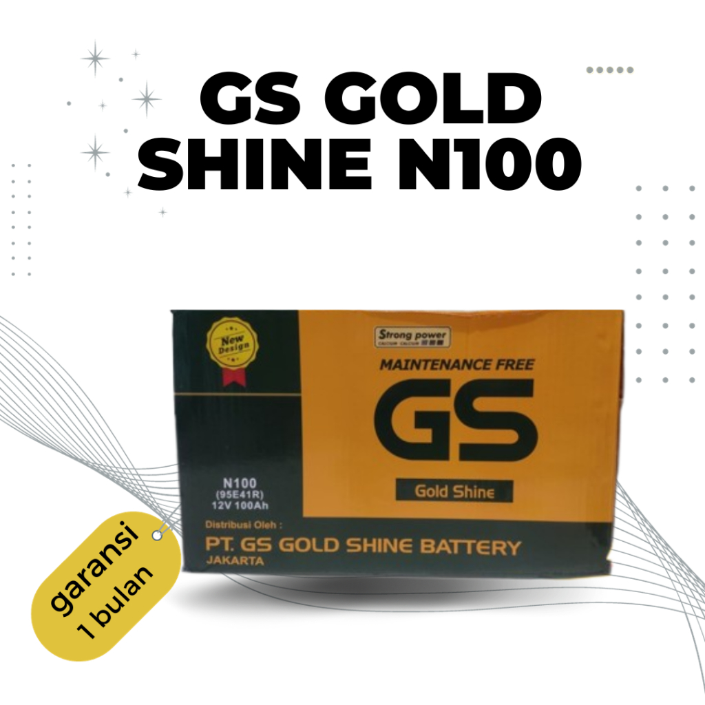 Jual AKI MOBIL KERING GS GOLDSHINE TIPE N100 12 VOLT 100 AH | Shopee ...