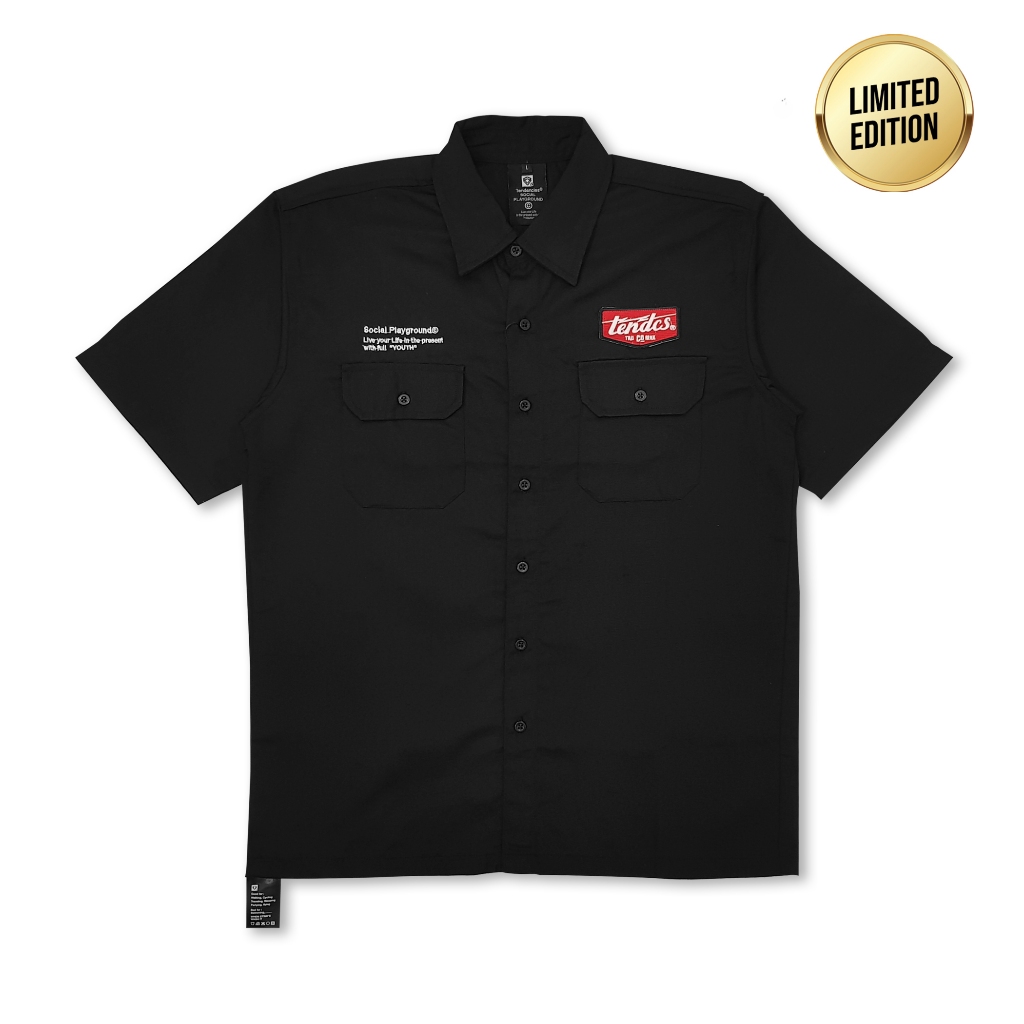 Jual TENDENCIES Ten Garage Work Shirt Black Kemeja Kerja PDH | Shopee ...