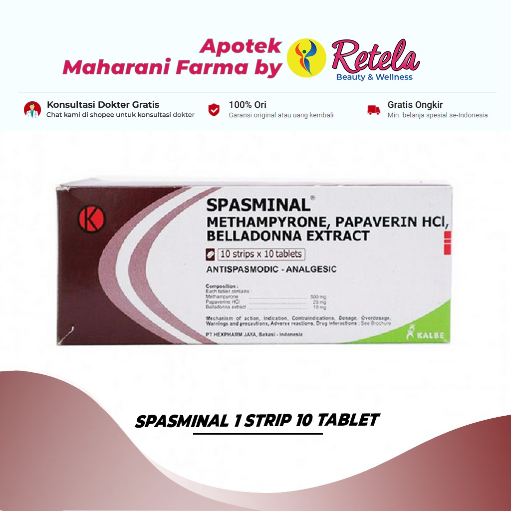 Jual Spasminal 1 Strip 10 Tablet / Meringankan Rasa Nyeri Disertai ...