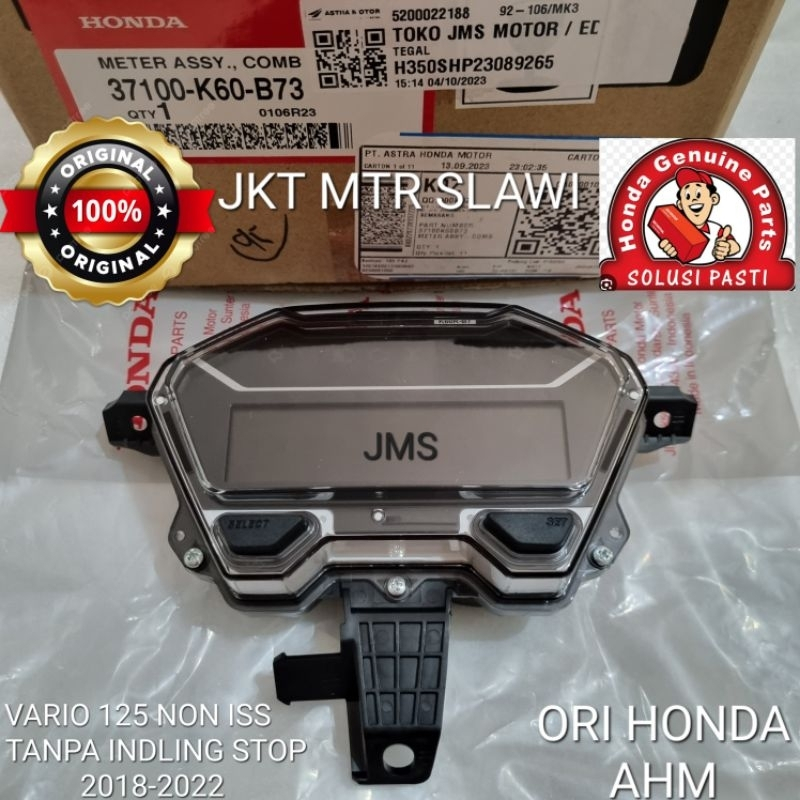 Jual 37100 K60 B73 speedometer assy meter assy new vario 125 non iss 2018 -2019 ori honda ahm ...