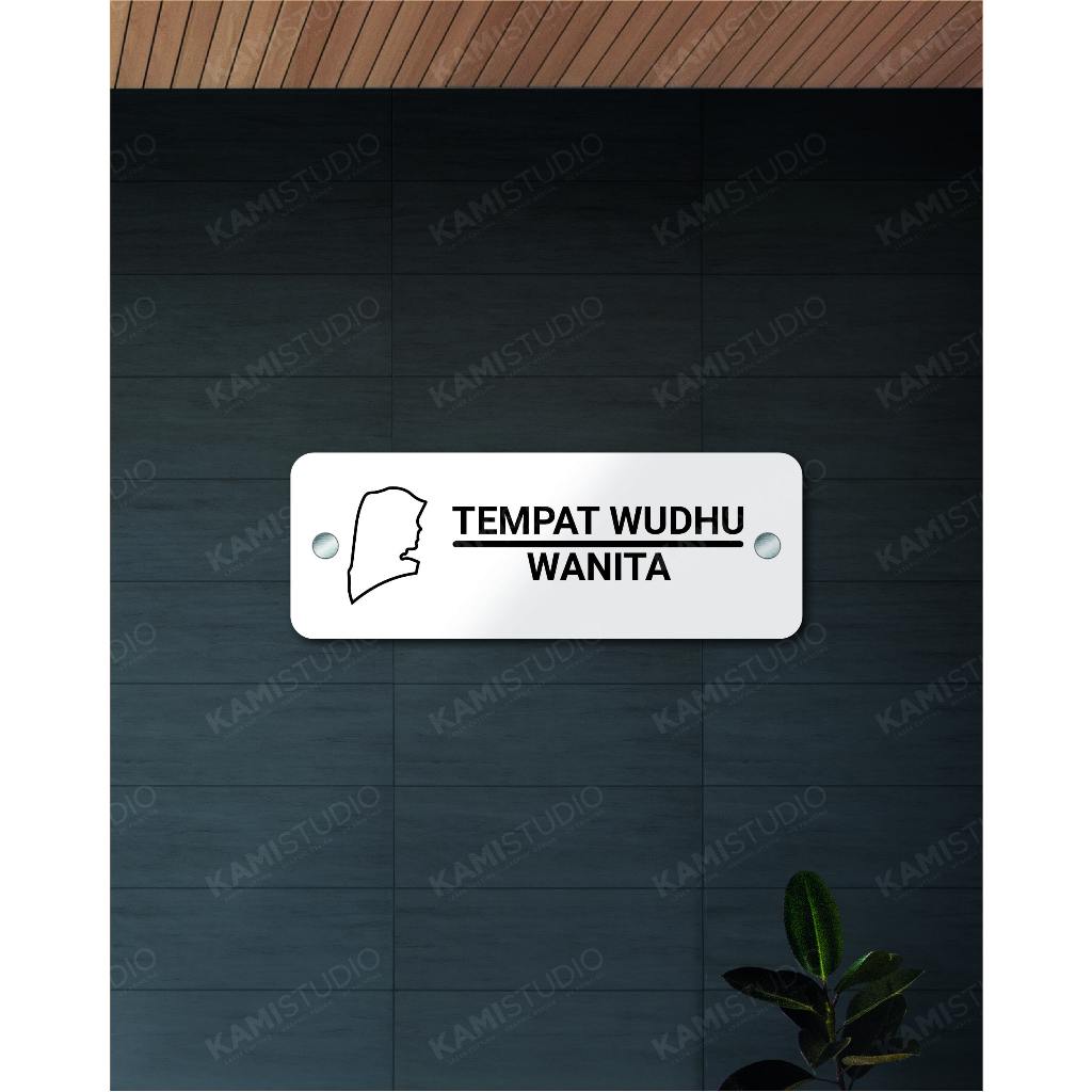Jual TULISAN TEMPAT WUDHU WANITA 22X8 CM BAUT KACA/ SIGN BAUT KACA ...