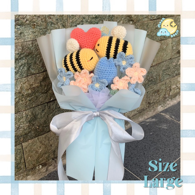 Jual BUKET BUNGA RAJUT LARGE PART 1 / Crochet Bouquet Large by Moon ...