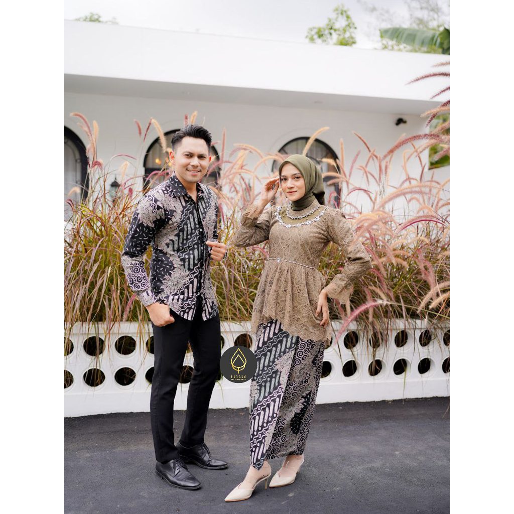 Jual Kebaya Batik Couple Selvia Olive Green Kebaya Wisuda Kebaya ...