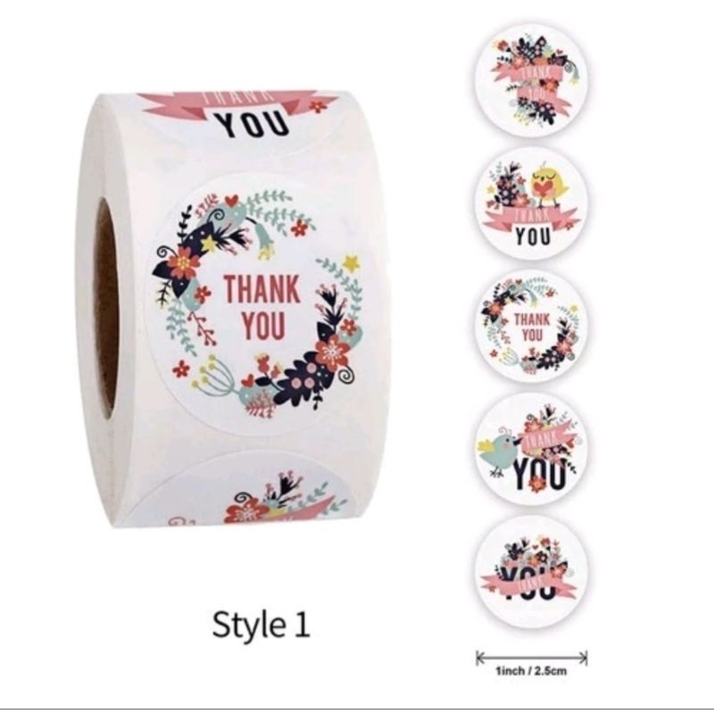 Jual (1 Roll 500pcs) Sticker Label Makanan Ucapan Thank You For Your ...