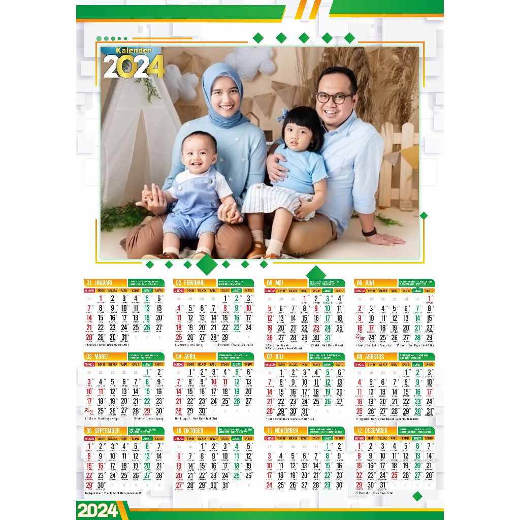 Jual Kalender Dinding custom 1 Tahunan (12 bulan) 2024 | Shopee Indonesia