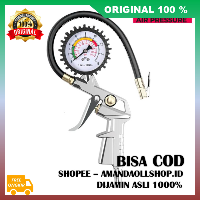 Jual Inflator Alat Pompa Ban Ukur Isi Angin Tire Preassure 3in1 ...