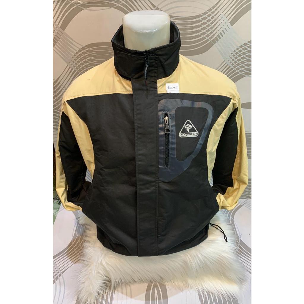 Jual JAKET PARASUT FORESTER WATERPROOF HITAM LIS CREAM | Shopee Indonesia