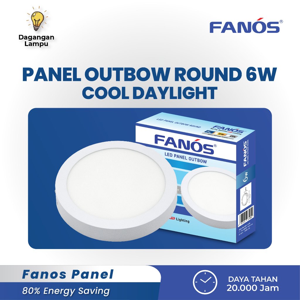 Jual FANOS Panel Outbow Round 6 Watt Lampu Plafon (CDL) - Cool Daylight ...