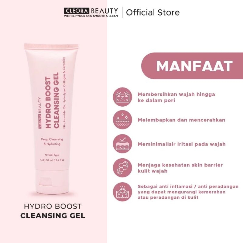 Jual Cleora Beauty Hydro Boost Cleansing Gel 80ml | Shopee Indonesia