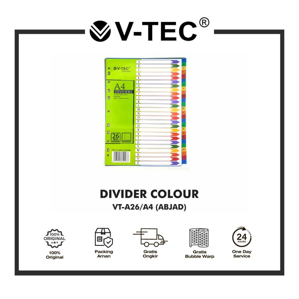 Jual V-TEC Divider Abjad Angka A4 | Shopee Indonesia