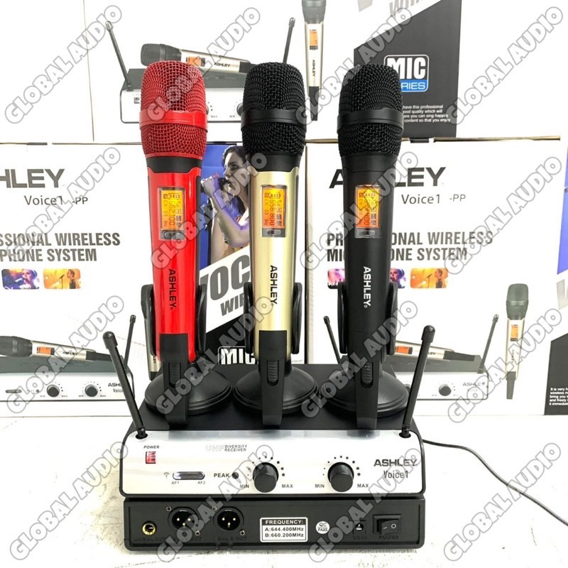 Jual Mic Wireless Ashley Voice 1 Handheld Original 2bh Microphone ...