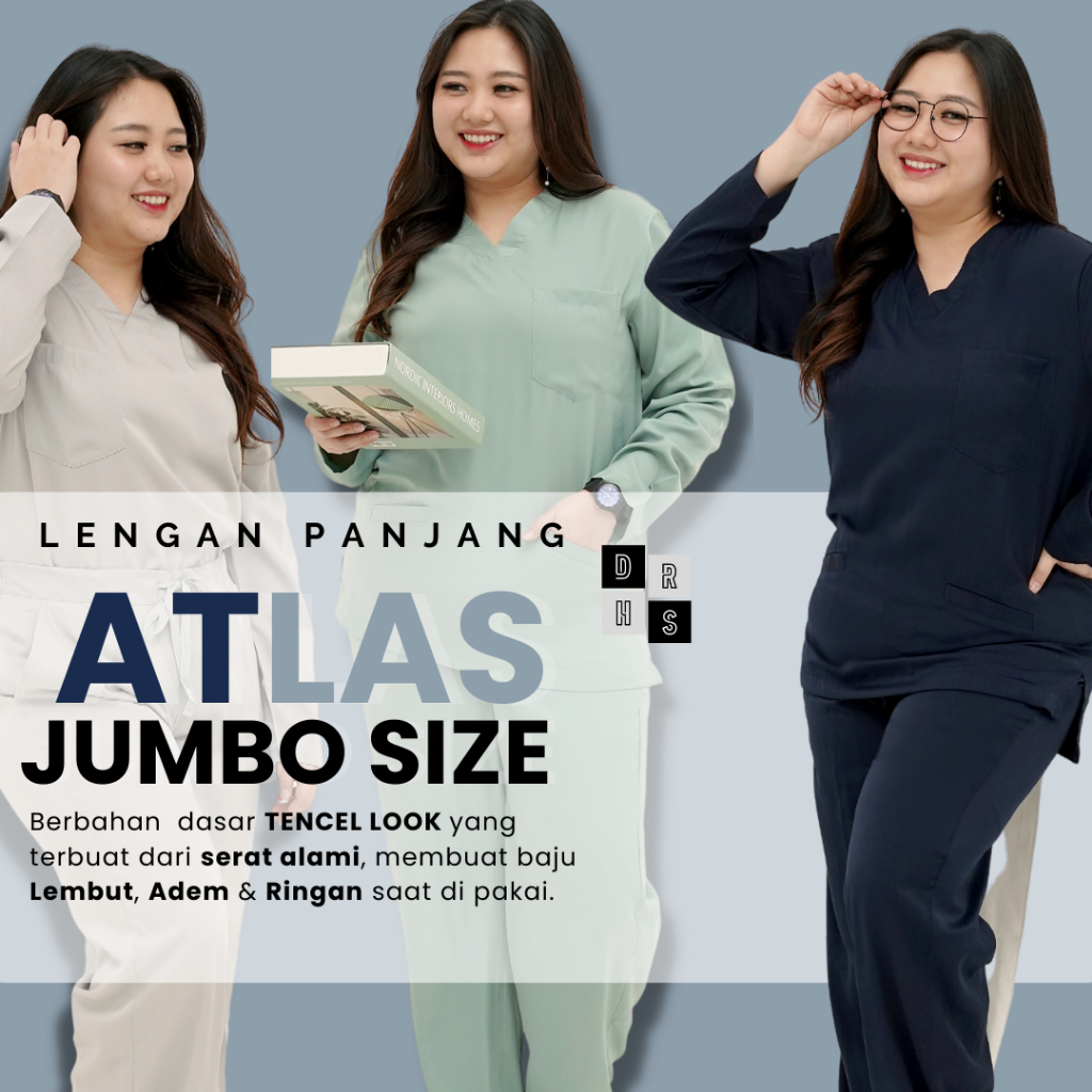 Jual ATLAS Scrubs JUMBO SIZE LENGAN PANJANG (The Prime Scrubs By DOCHS ...