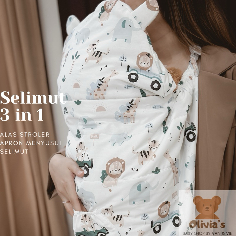 Jual Selimut Apron Bayi 3 in 1 (Alas Stroler, Apron Menyusui, Selimut ...