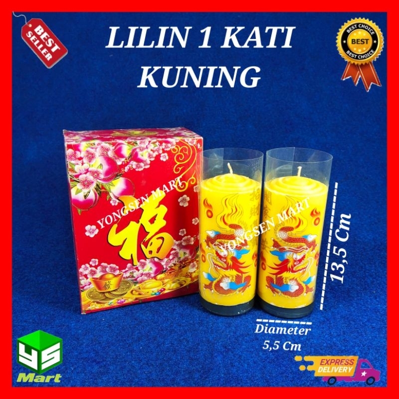 Jual Lilin kuning jumbo polos / lilin ibadah sembahyang 1 kati 2 pcs ...