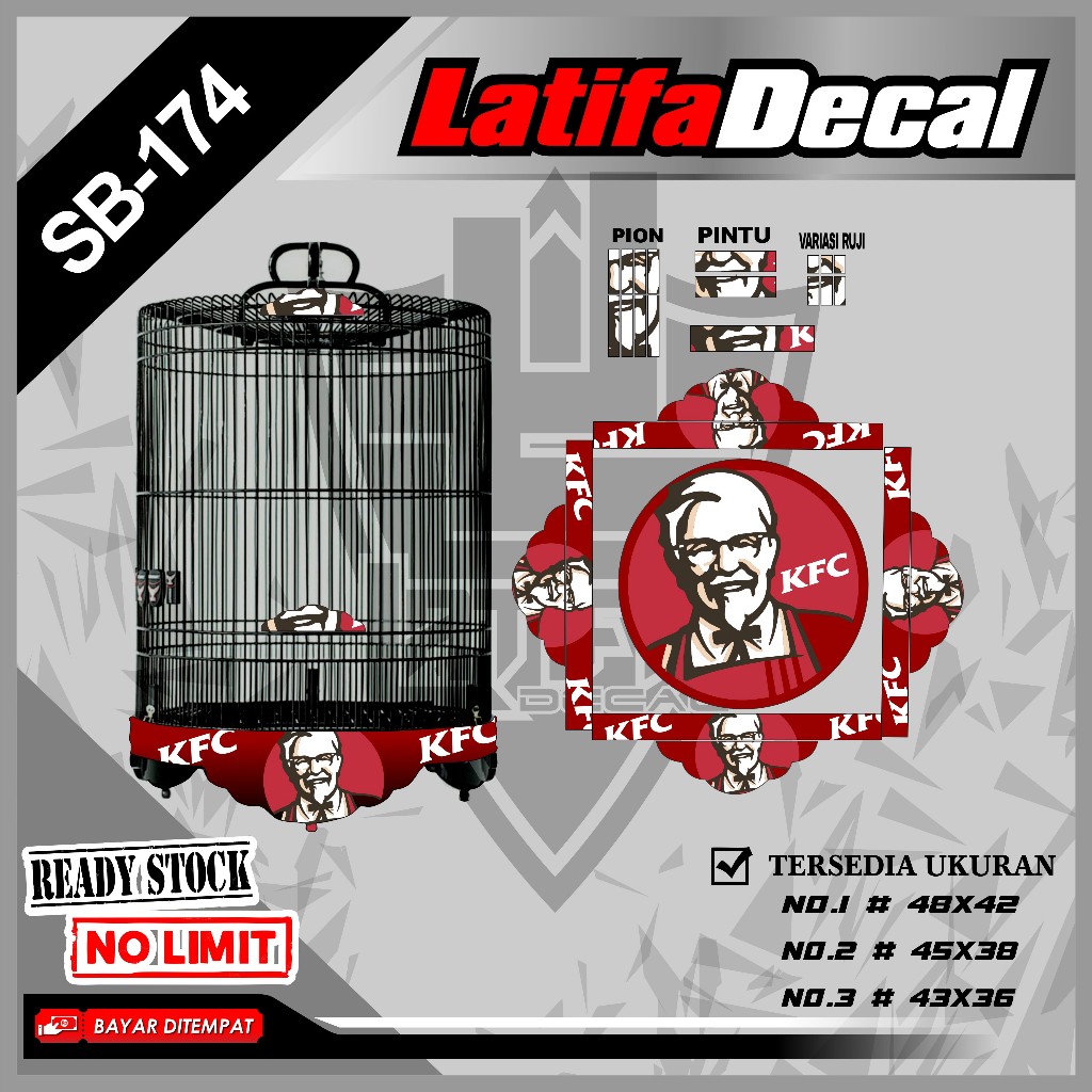 Jual Stiker [ Bisa COD ] Decal SANGKAR BULAT Sangkar TEBOK Kenari ...