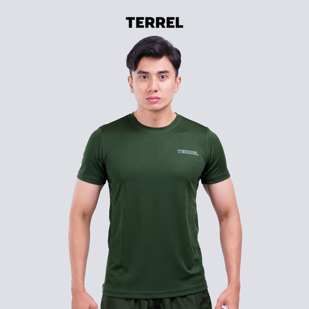 Jual Terrel sportswear basic tee green tshirt baju olah raga dry fit gym lari running pria ...