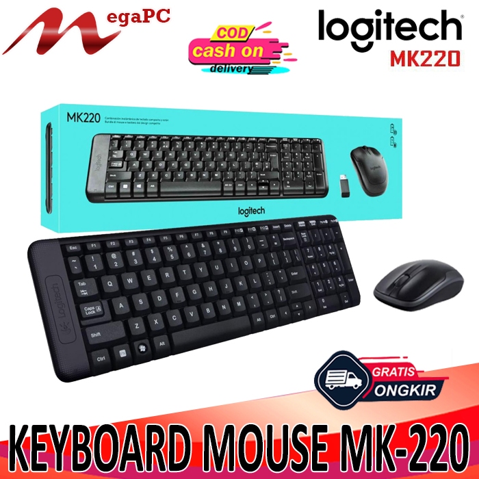 Jual Keyboard Mouse Wirelles Logitech MK-220 / Logitech Keyboard Mouse ...