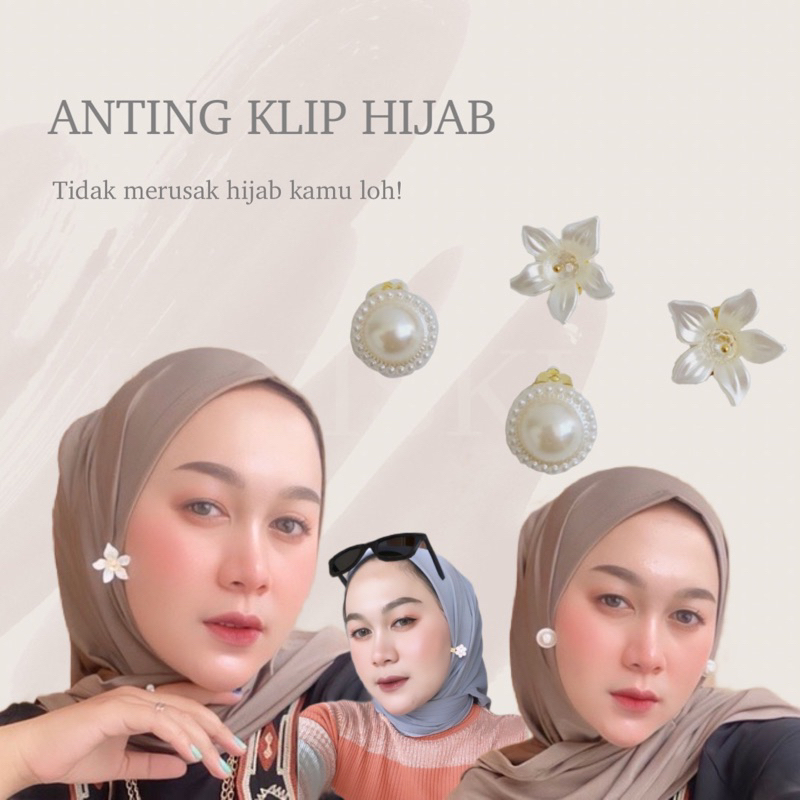 Jual Anting Klip Hijab / Anting Jepit jilbab aksesoris korea | Shopee ...