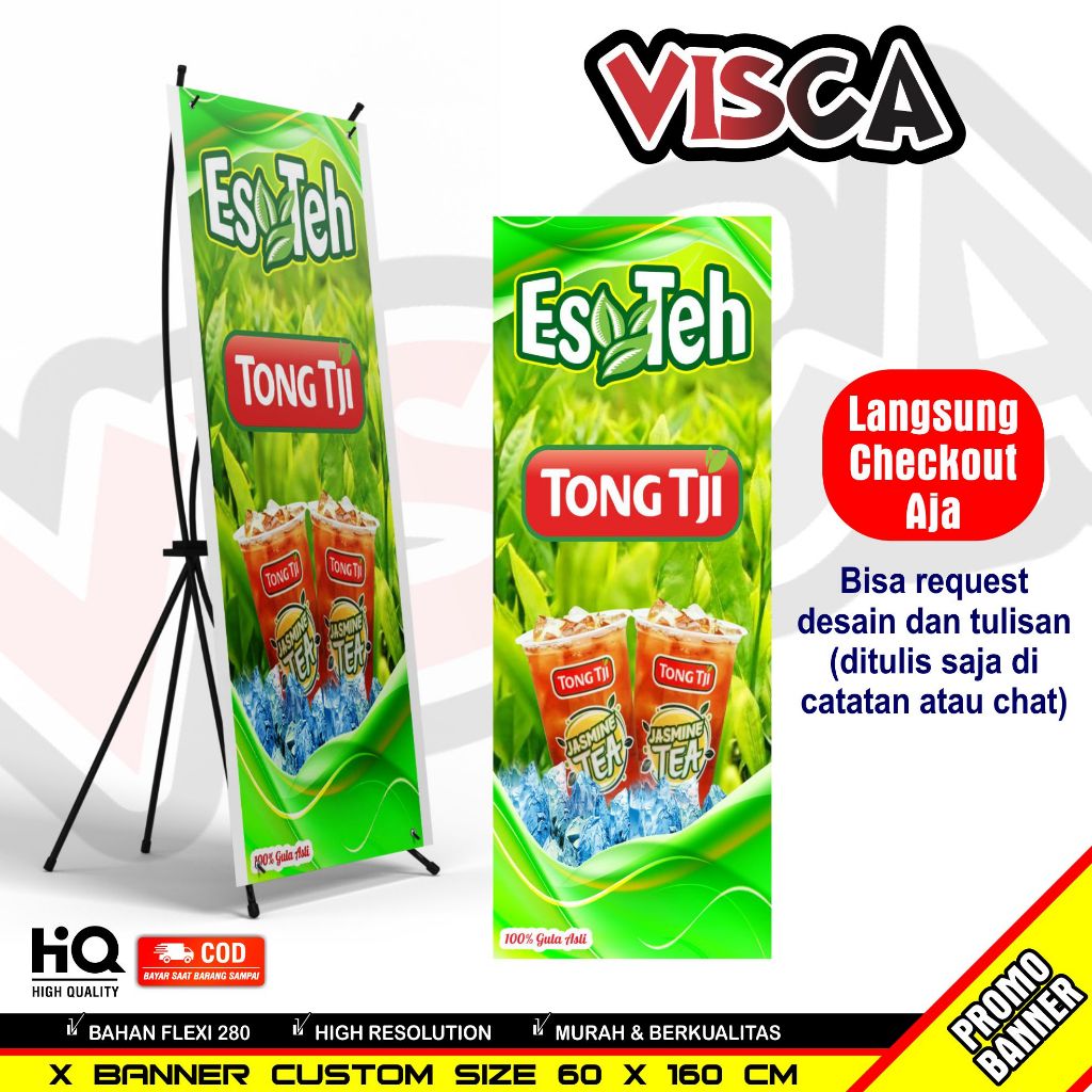Jual Paket Lengkap Spanduk X Banner Es Teh Tongji - Bisa Request ...