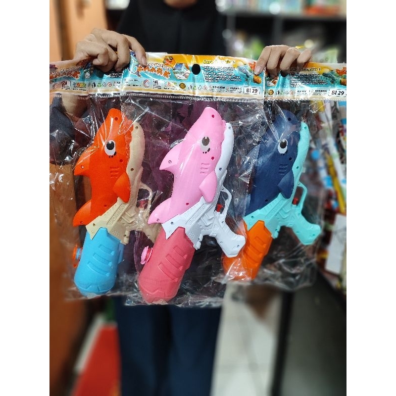Jual mainan water gun fight shark - mainan pistol air ukuran 34cm ...