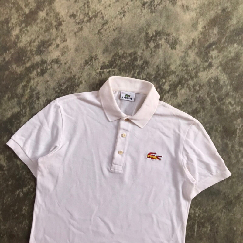 Jual POLO SHIRT LACOSTE BASIC SPAIN LOGO (WHITE) ORIGINAL SECOND ...