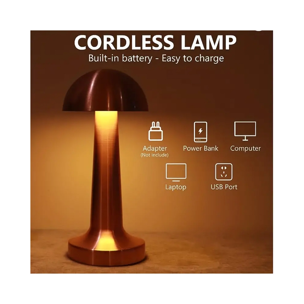 Jual Lampu Meja Hias Touch LED USB Rechargeable Tri Color 1200mAh - CF-12 - Golden | Shopee ...