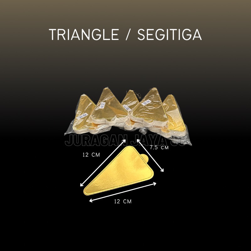 Jual (25 PCS) Alas Cake Tart Tiramisu | Alas Kue Gold | Alas Segitiga ...