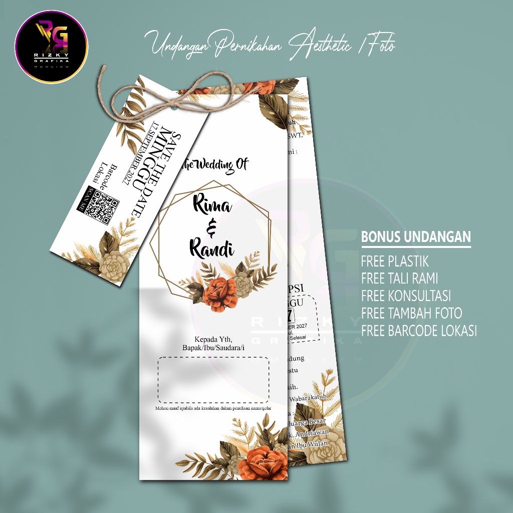 Jual Undangan Pernikahan | Undangan Rustic | Undangan Murah | Undangan ...