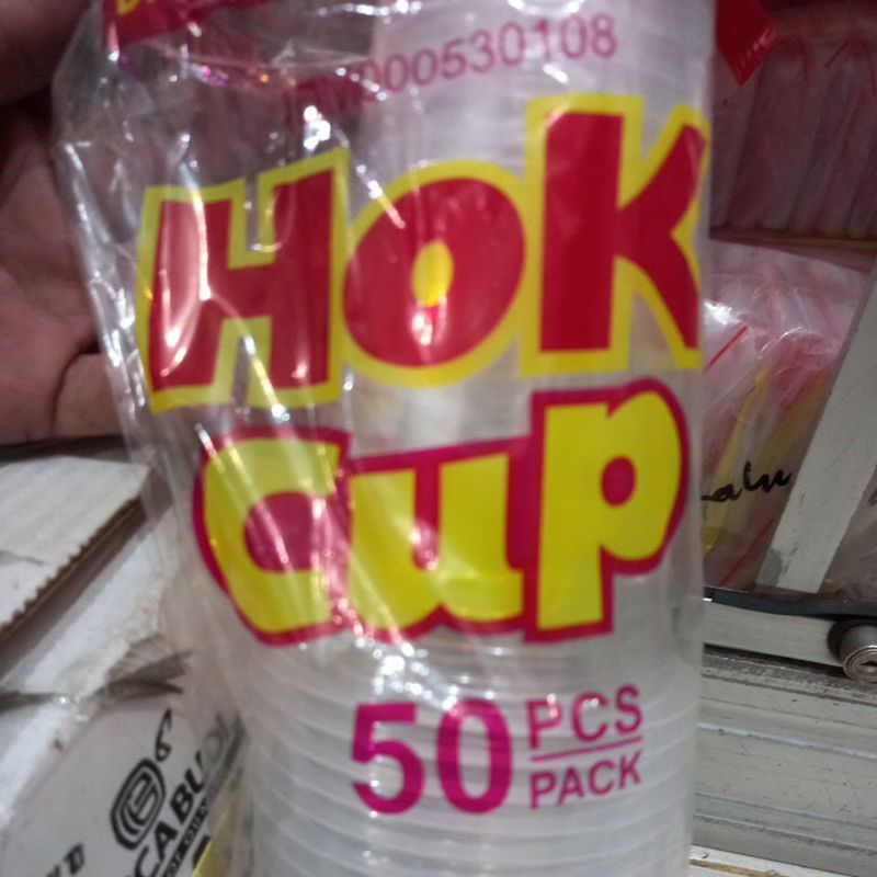 Jual gelas plastik HOK/ cup plastik merk hok ukuran 8,10,12,14,16,18 ...