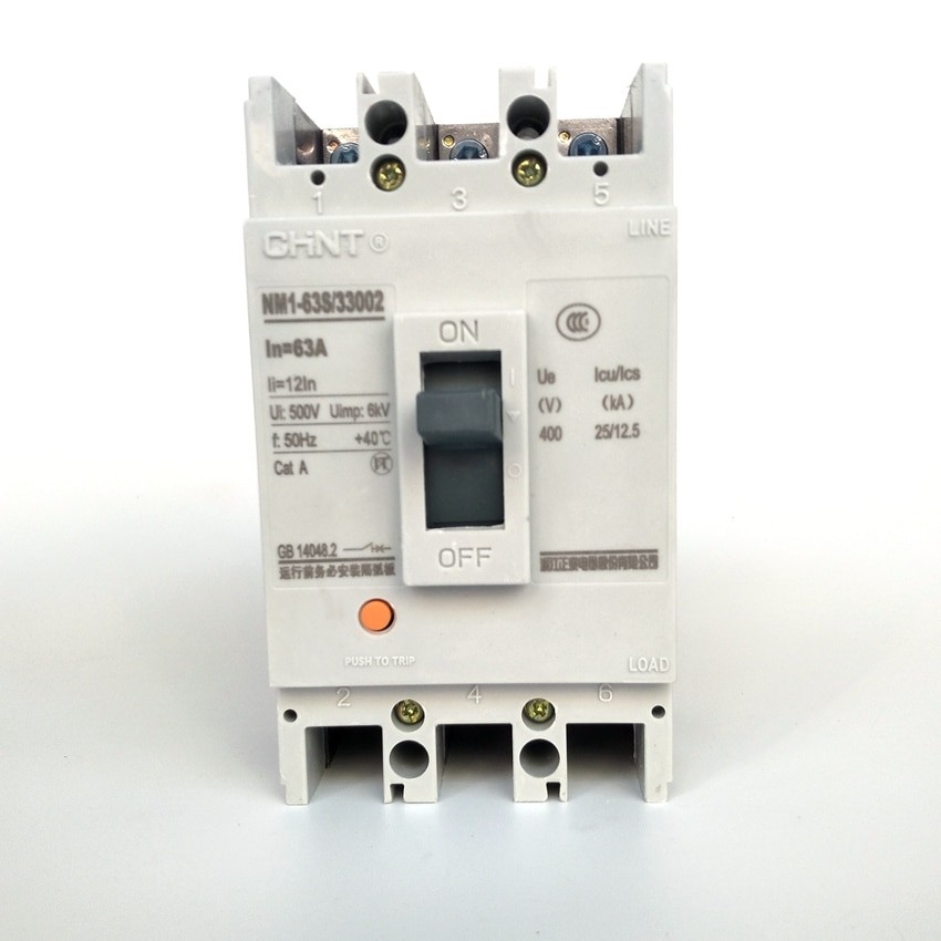 Jual MCCB Breaker CHINT NM1-63S 3P/3Phase 20A,32A,40A,50A,63Ampere ...