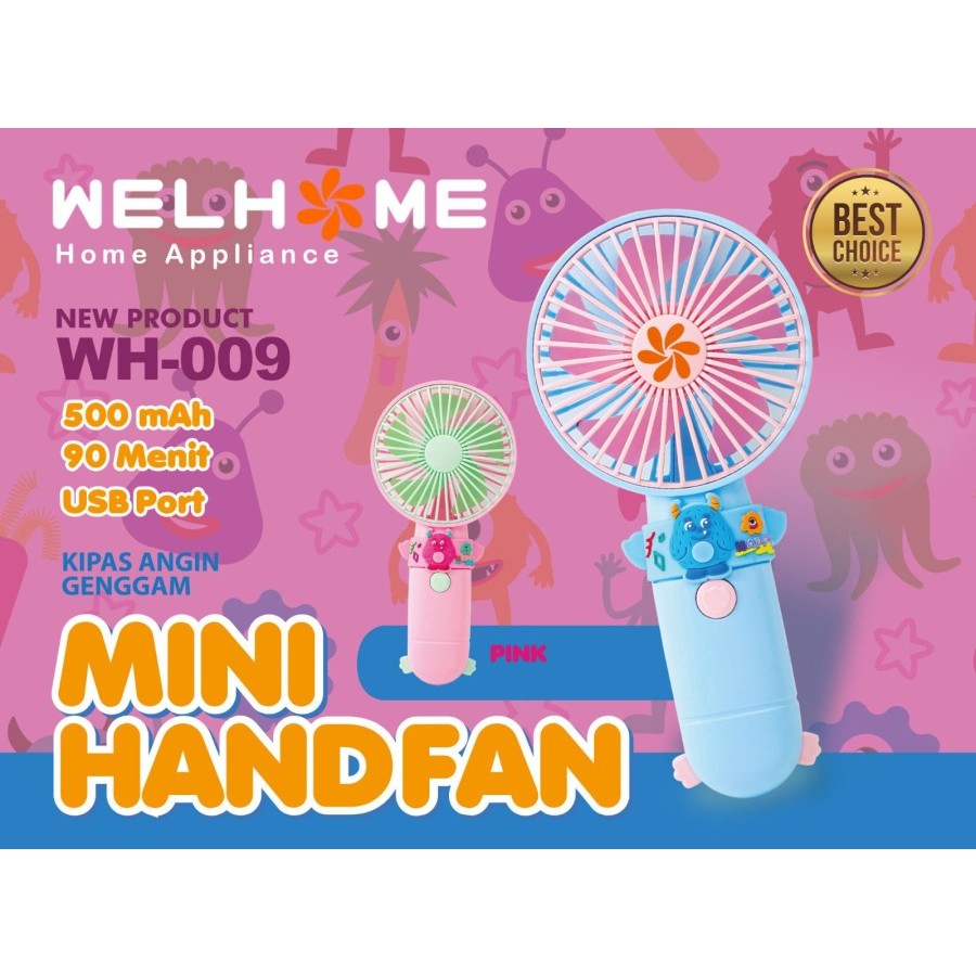Jual handfan / kipas tangan welhome wh - 009 | Shopee Indonesia