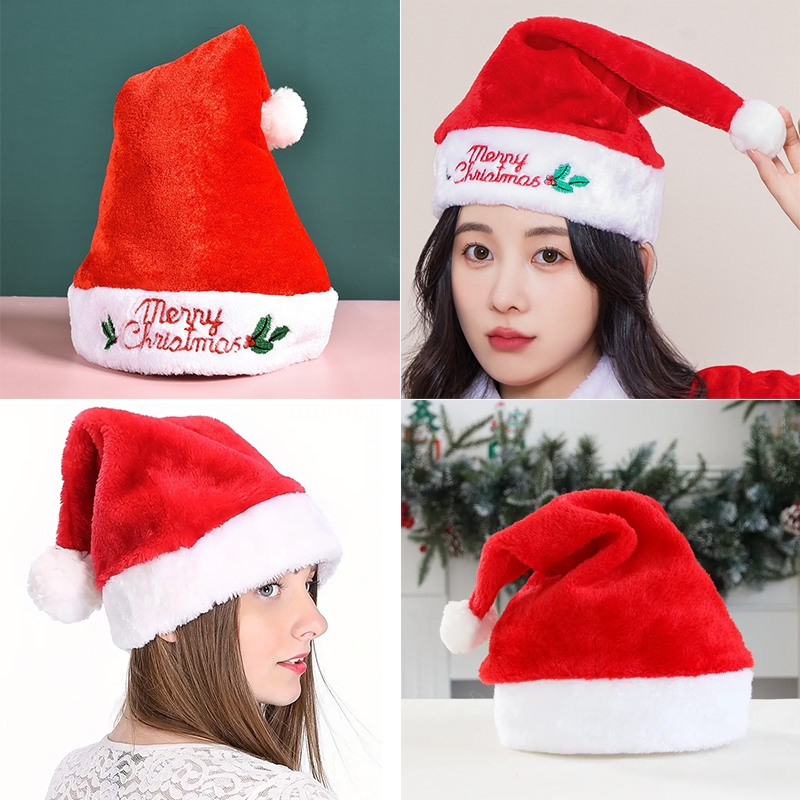 Jual Topi Santa / Topi Natal Bulu Halus Dewasa & Anak - Merry Christmas ...