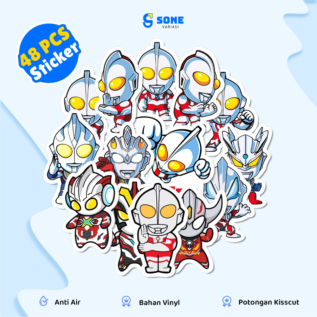 Jual Sticker Pack Kartun Ultraman Vinyl Waterproof Stiker Aesthetic ...