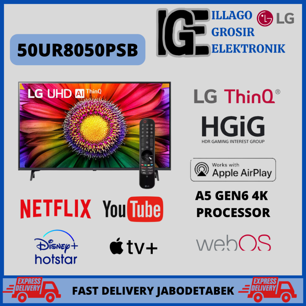 Jual LG 50UR8050PSB - LED SMART TV LED 50 INCH UHD 4K MAGIC REMOTE 50UR8050 | Shopee Indonesia