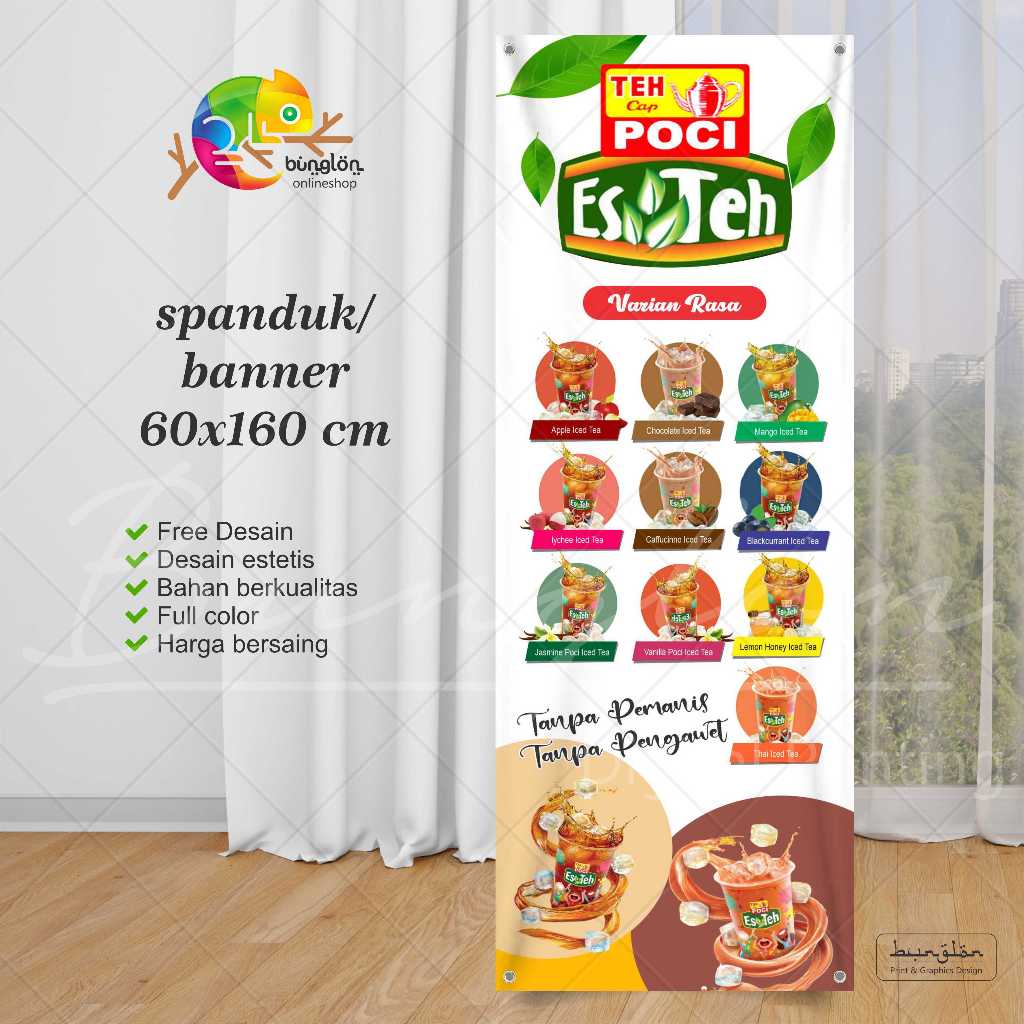 Jual Spanduk Banner Es Teh Poci Varian Rasa Model Minimalis | Shopee ...